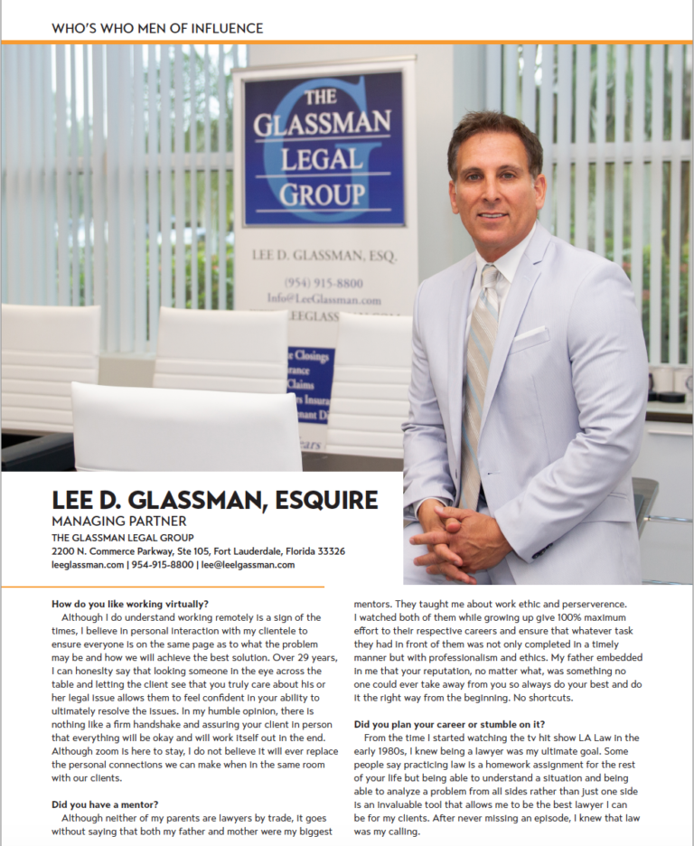 Lee Glassman Named Man Of Influence By Lifestyle Media Group | The ...